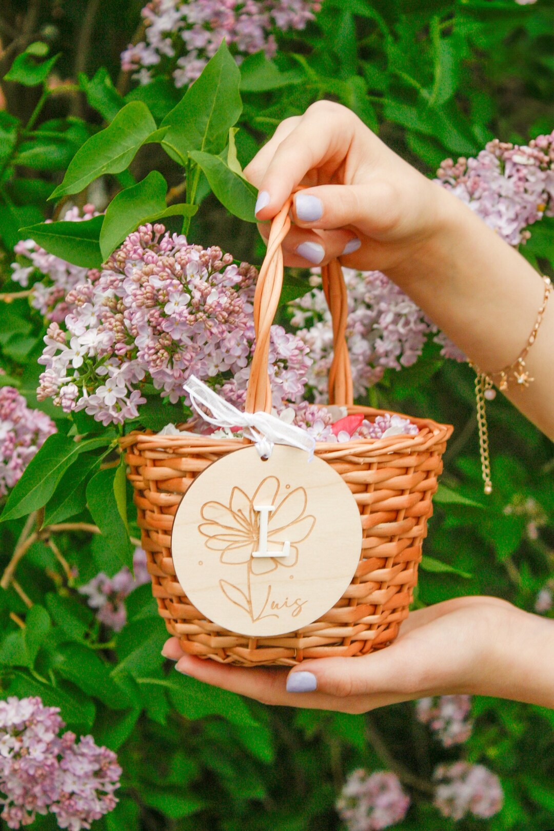 Flower Girl Basket / Flower Child Basket With Name / Gift Basket ...