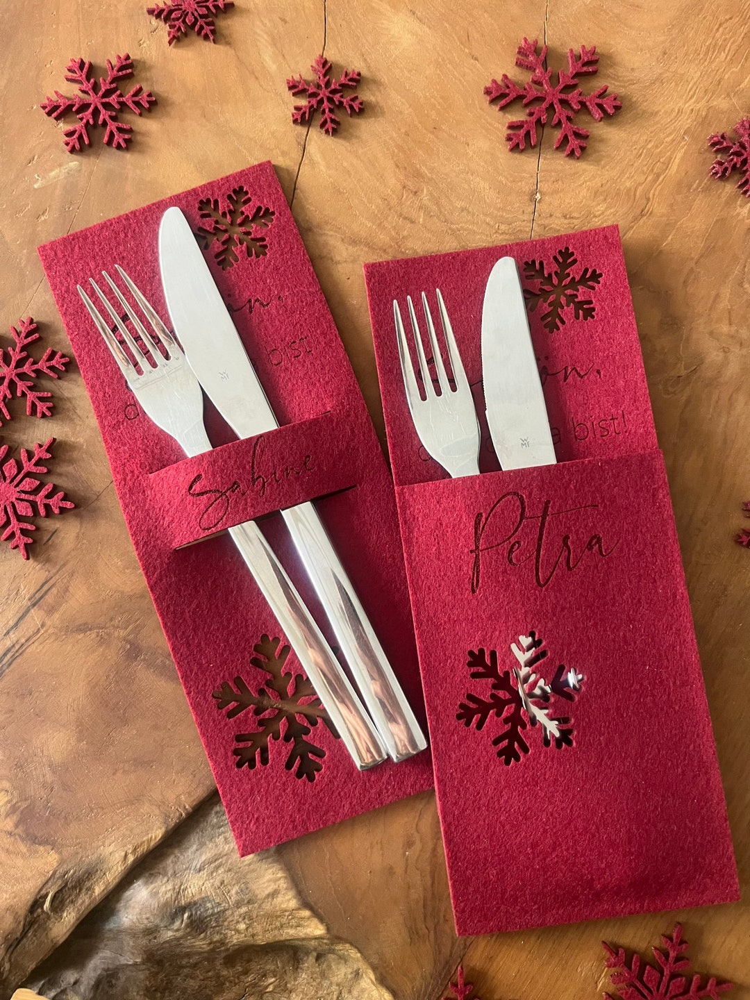 Felt Cutlery Bag / Felt Bag for Cutlery Winter Christmas - Etsy Australia