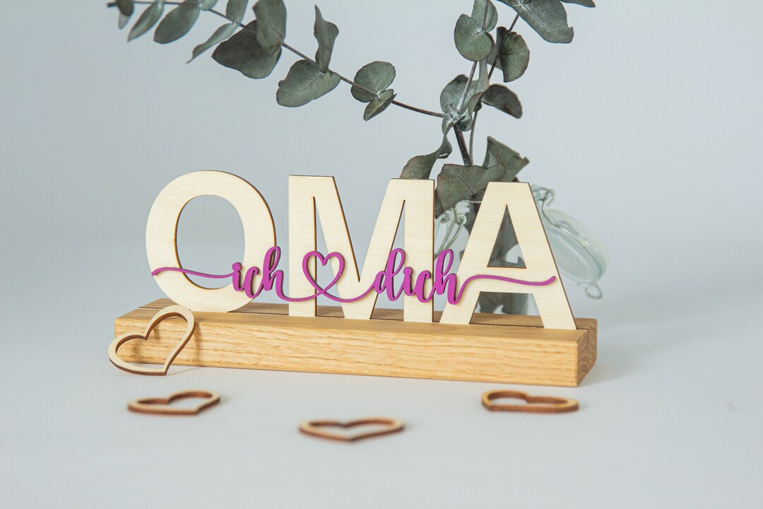 Grandma Stand With Oak Base / Best Grandma / Birthday Gift for Grandma ...