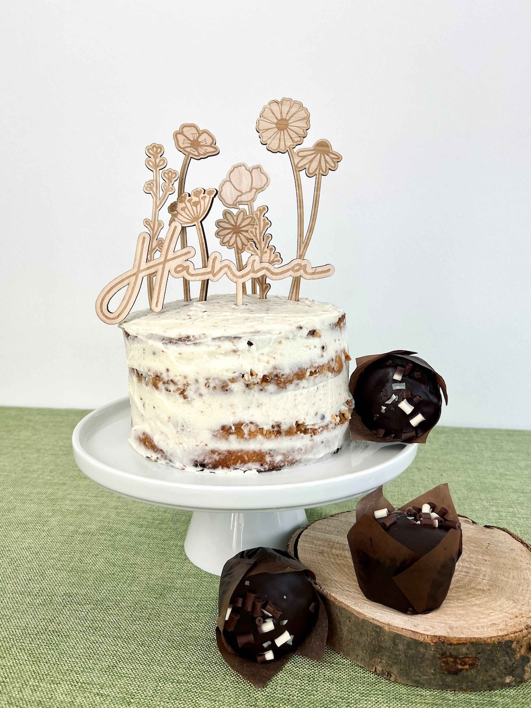 Wildflowers Cake Topper Made of Wood / Cake Topper Made of Wood for the ...