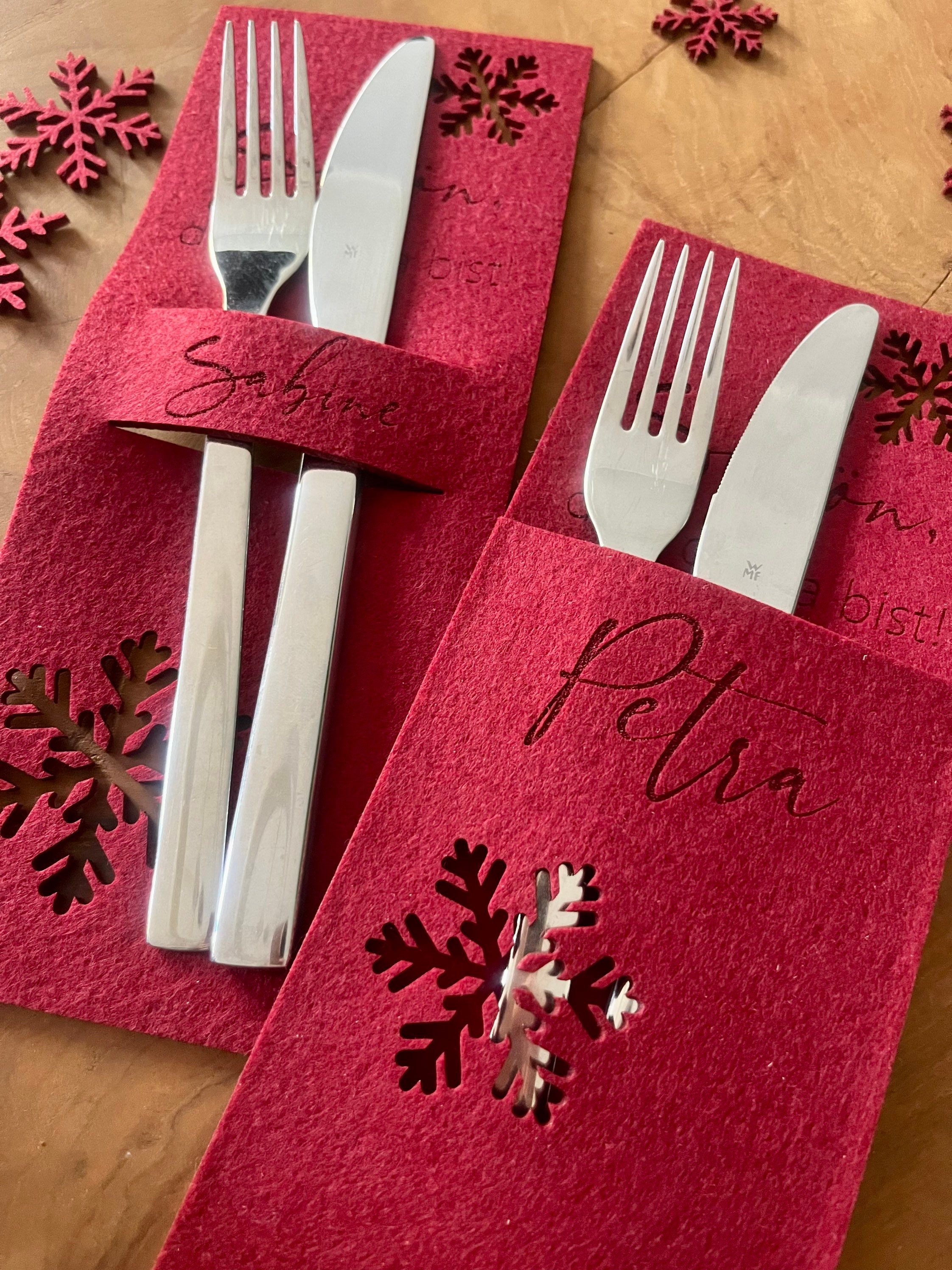 Felt Cutlery Bag / Felt Bag for Cutlery Winter Christmas - Etsy Australia