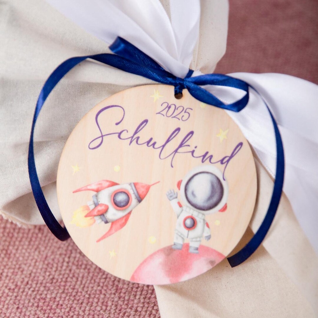 Astronaut Candy Bag Tag / Name Tag School Enrollment 2025 / Wooden ...