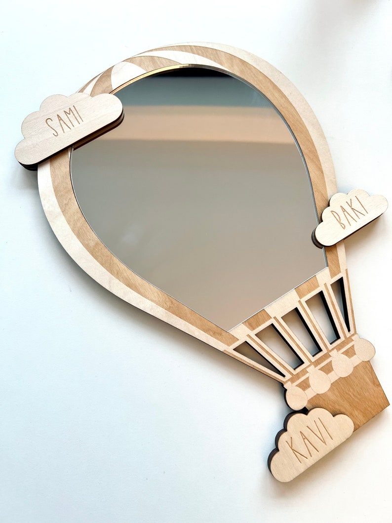 Gift for Children: Children's Mirror Shatterproof With Name Hot Air ...
