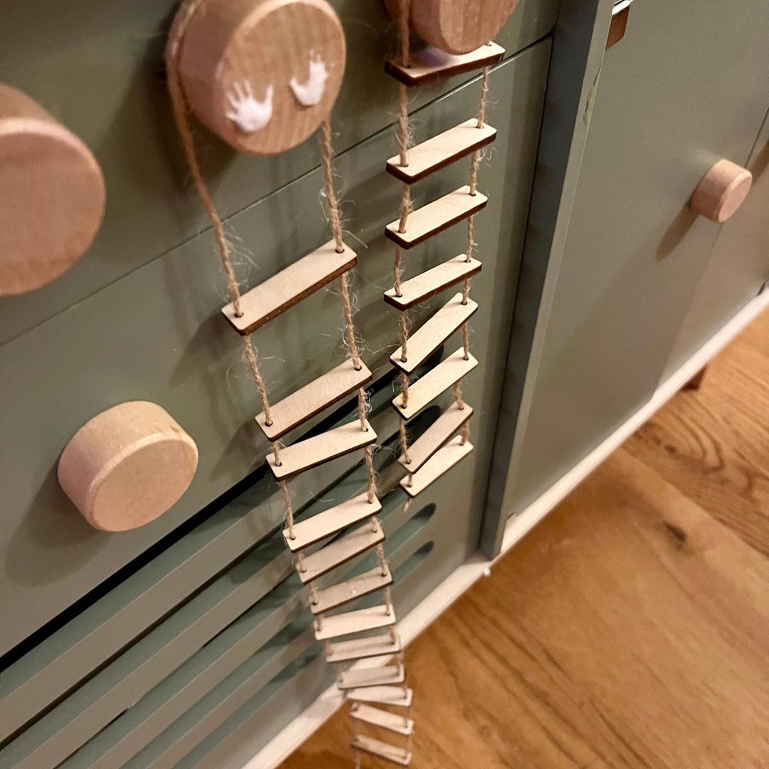 Hand-knotted Rope Ladder for Gnomes | Miniature Ladder for Gnome Pranks ...