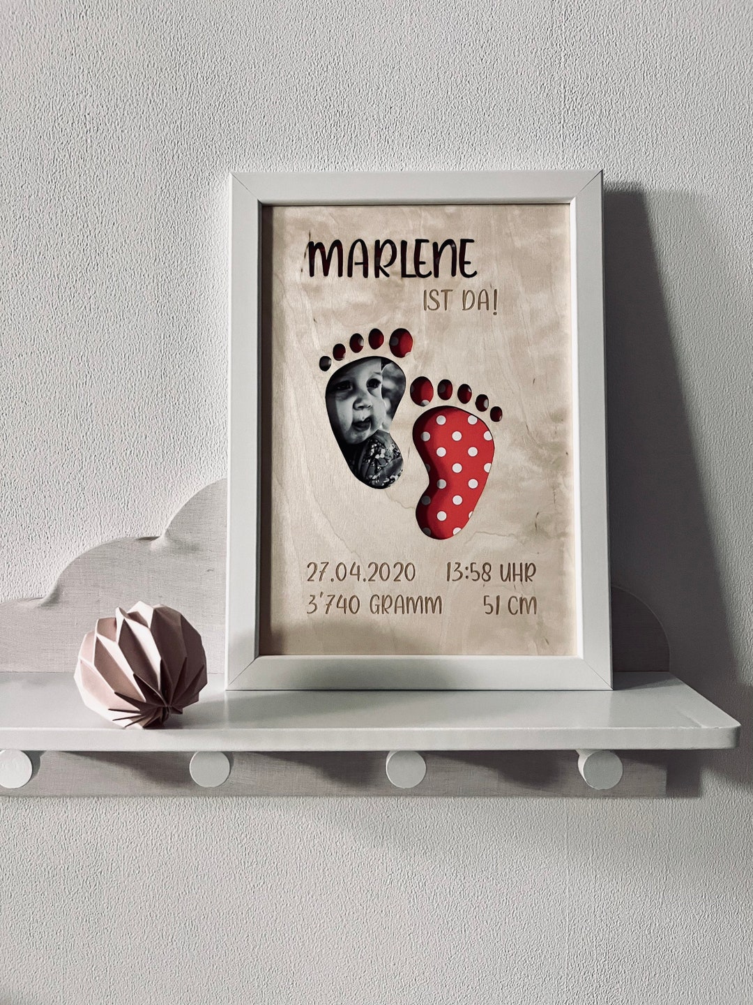 Cash Gift for Birth / Birth Gift With Name and Date of Birth / Wooden ...