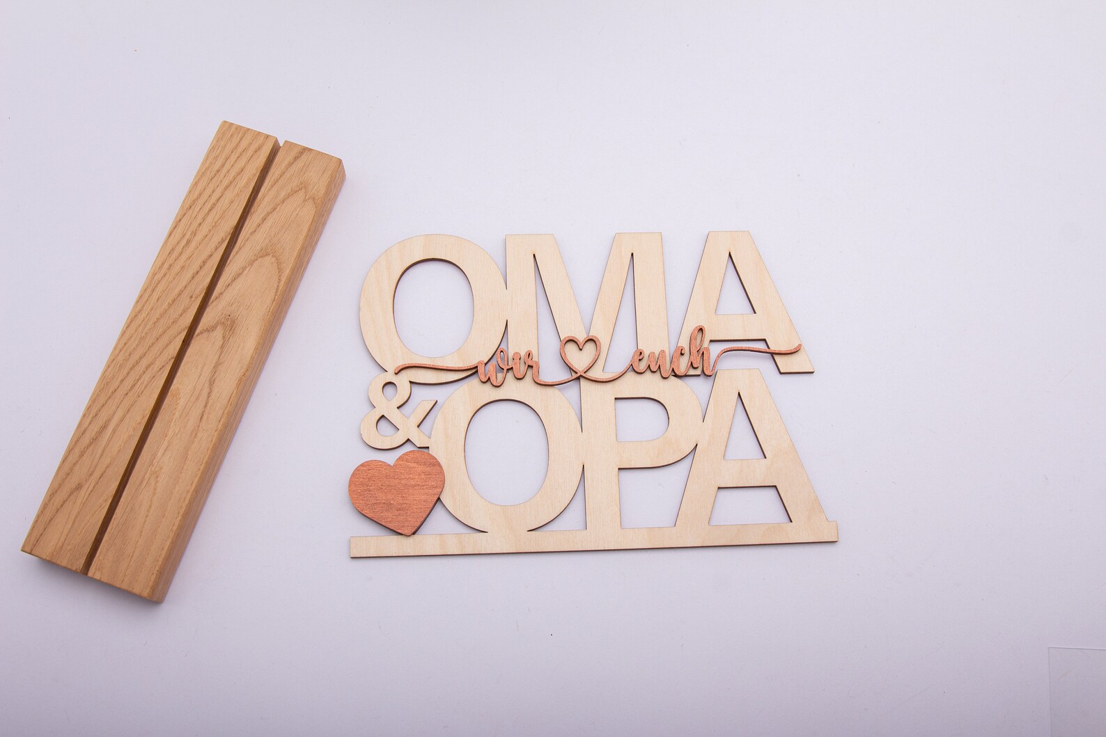 Grandma & Grandpa Stand With Oak Base / Best Grandparents / Gift for ...