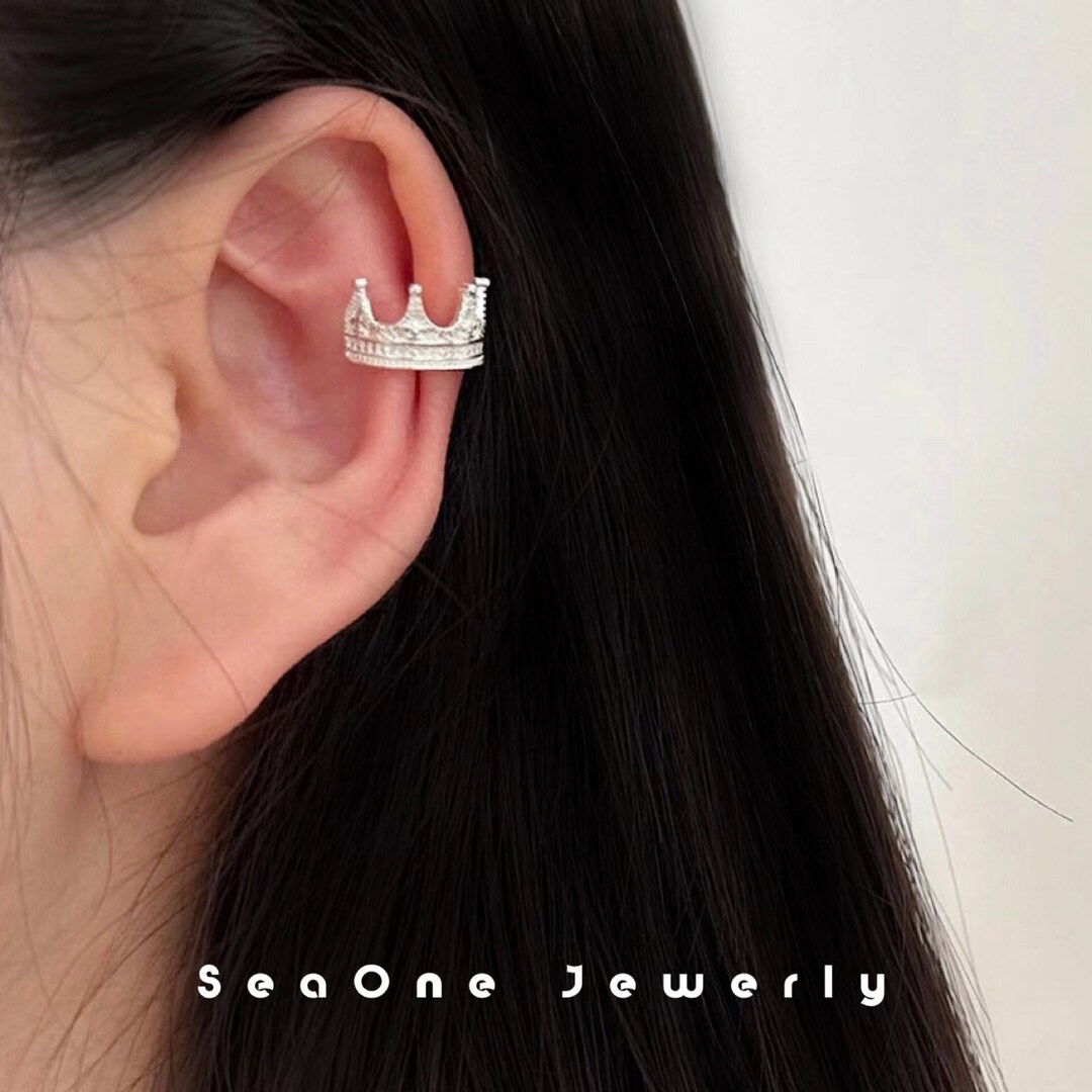Buy Silver Crown Ear Cuff Ear Cuff No Piercing Ear Cuff Non Pierced ...
