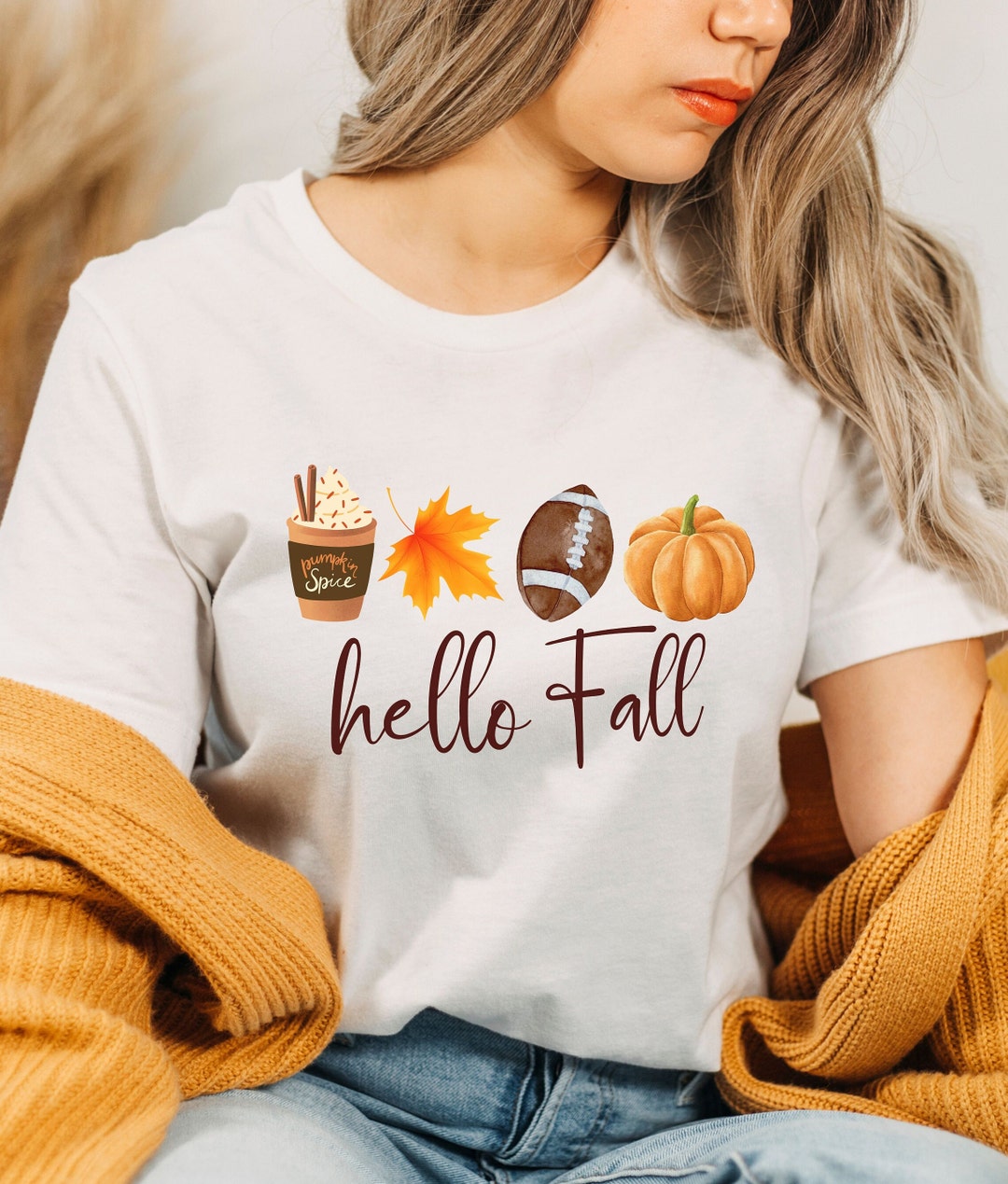 Hello Fall Png- Hello Fall Svg- Hello Fall- Shirt- Football- Pumpkin ...
