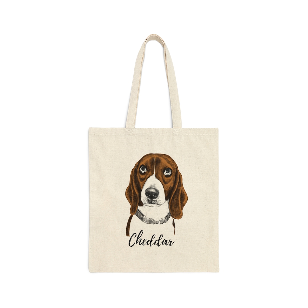 Custom Beagle Tote Bag Personalized Gifts for Dog Owner Custom Portrait ...