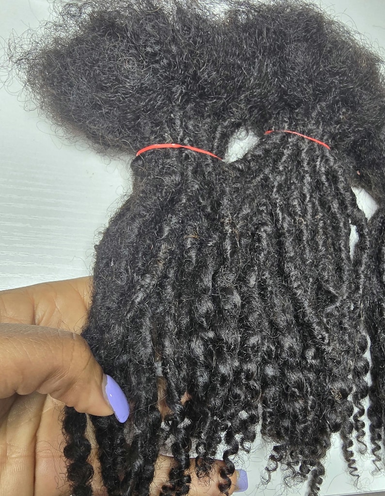 Interloc Curly Tip Loc Extensions Size 10 Locs per Bundle Goddess Locs ...
