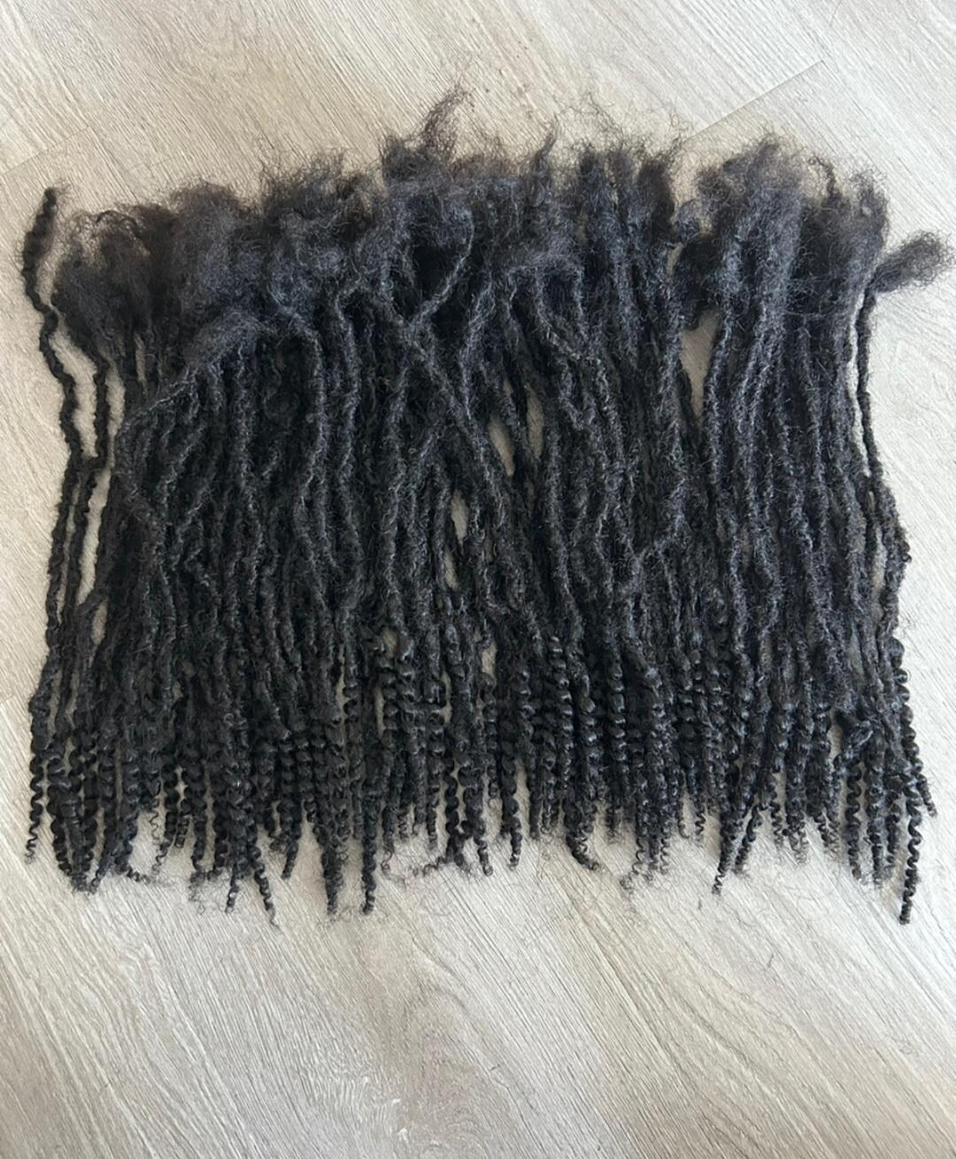 100% Human Hair Interlock Curly Tips Extensions Natural Human Hair Locs ...