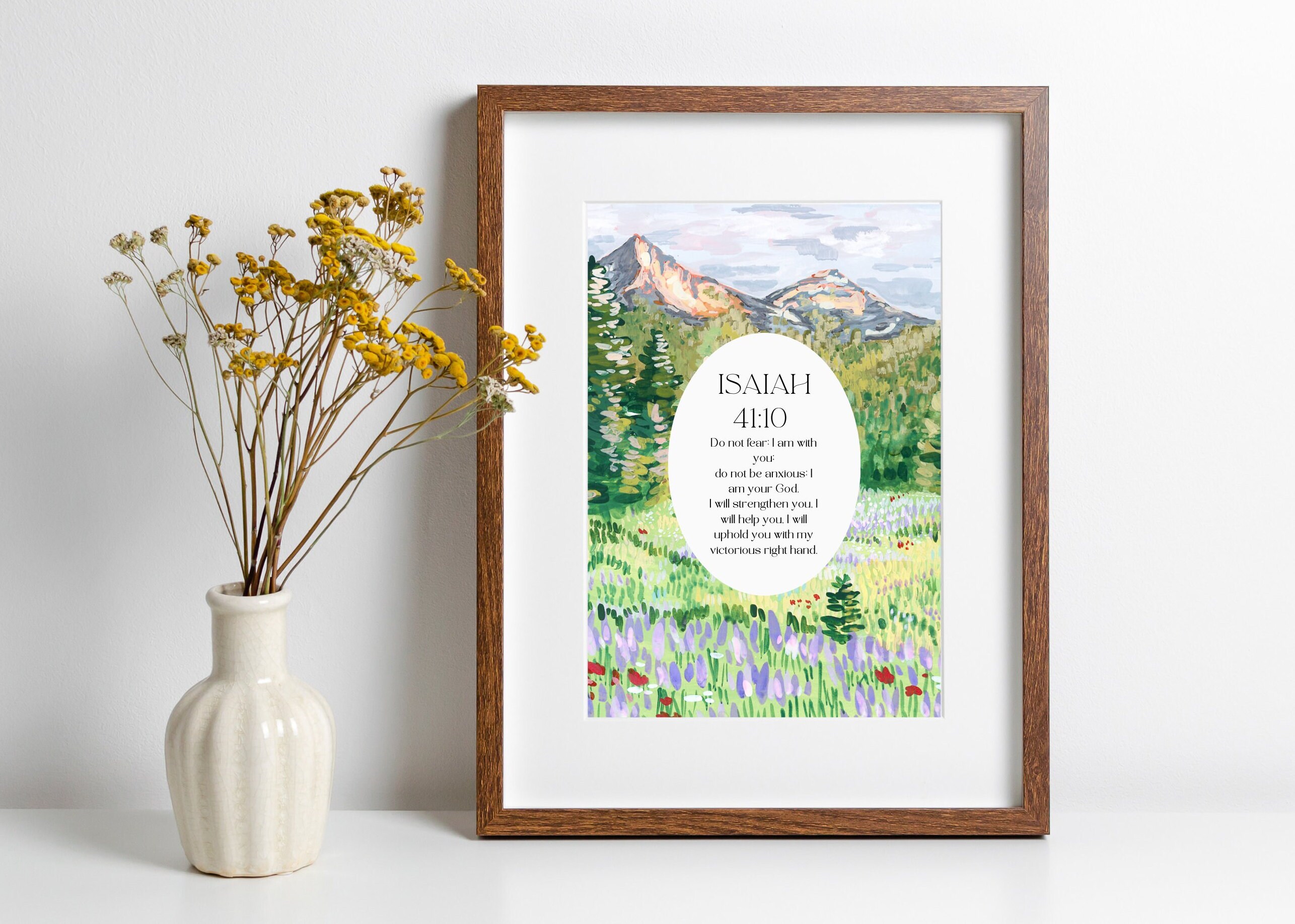 Isaiah 41:10 Oval Art Print Christian Art 8x10, 6x8, 5x7, 11x14 ...