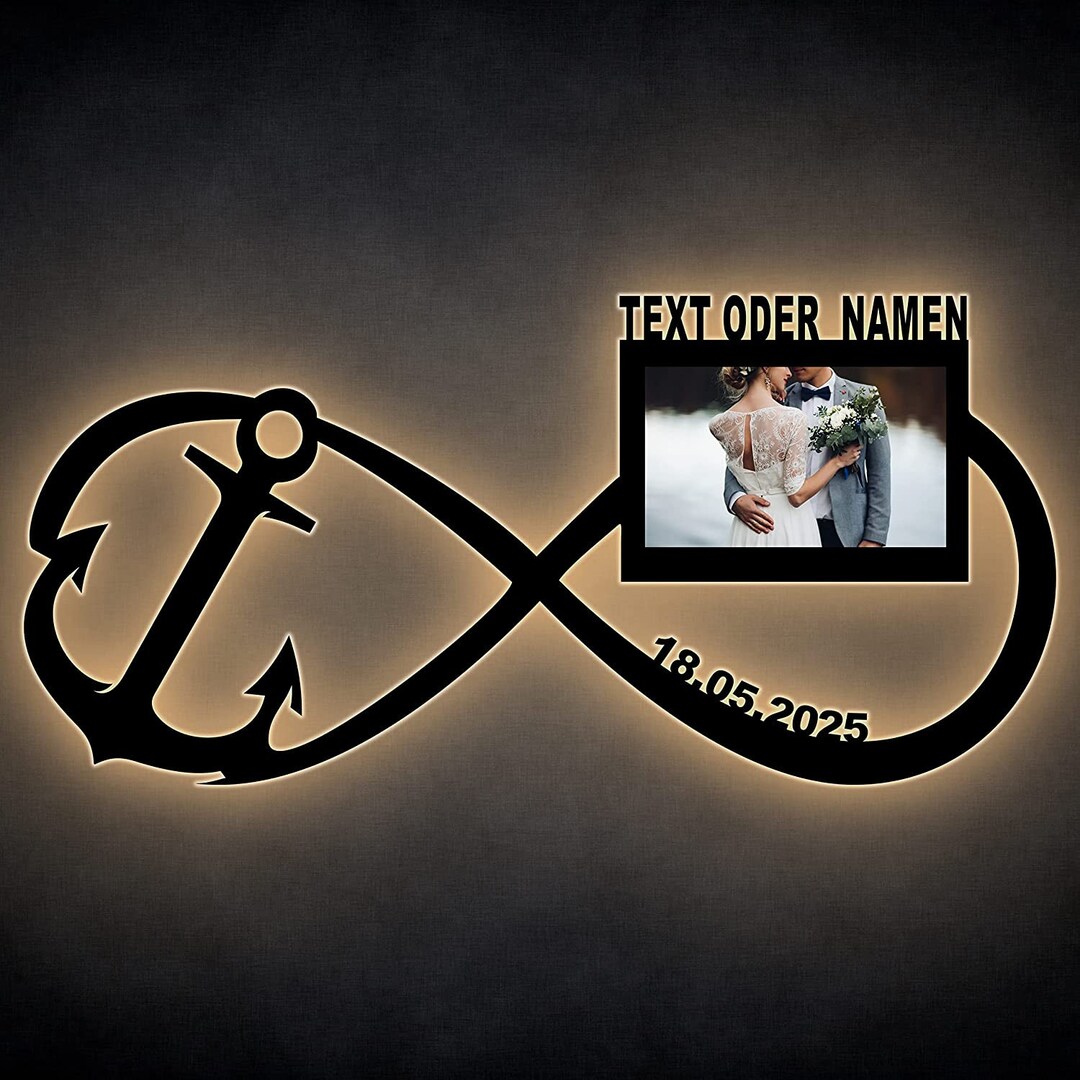 Anchor Infinity Sign With Name Picture Frame Wedding Engagement ...