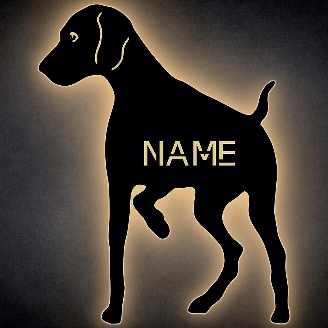Led Labrador Dog Decorative Lamp Night Light Lamp With Name DOG Snooze ...