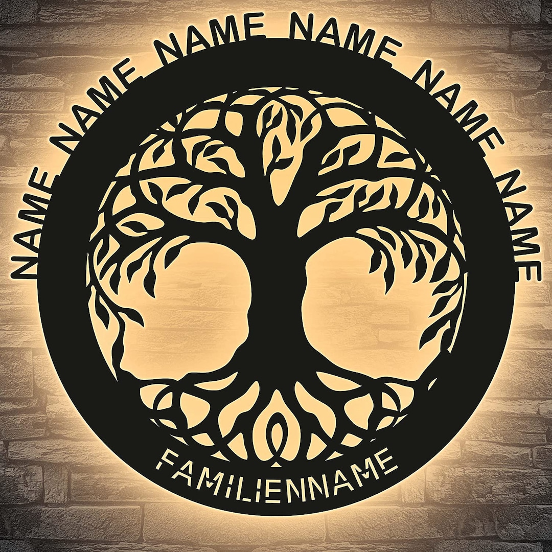Family Tree Decoration LED Family Tree With up to 6 Desired Names ...