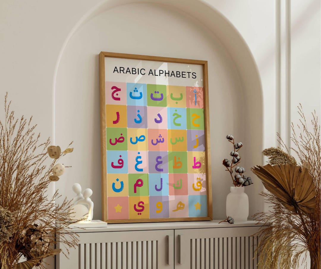 Arabic Alphabets Poster | Islamic Nursery Wall Art - Etsy