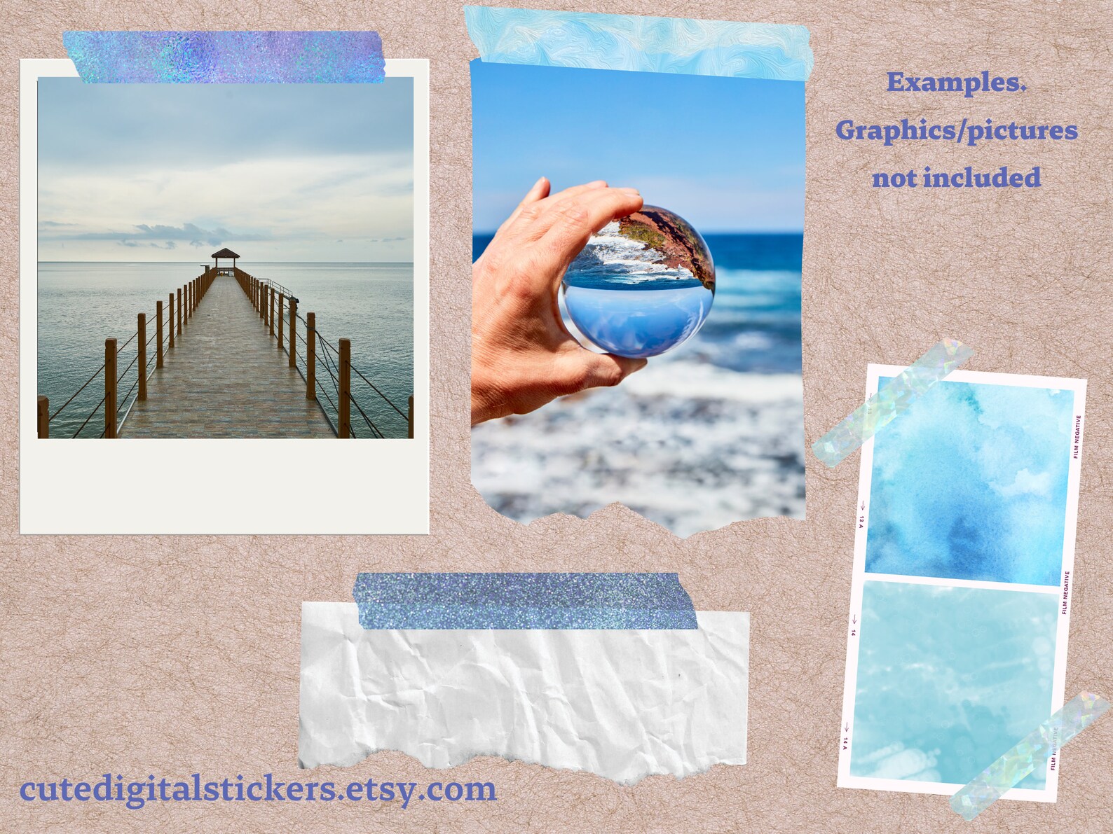 Blue Digital Washi Tape Sticker Clipart, Blue Washi Pngs, Blue Washi ...