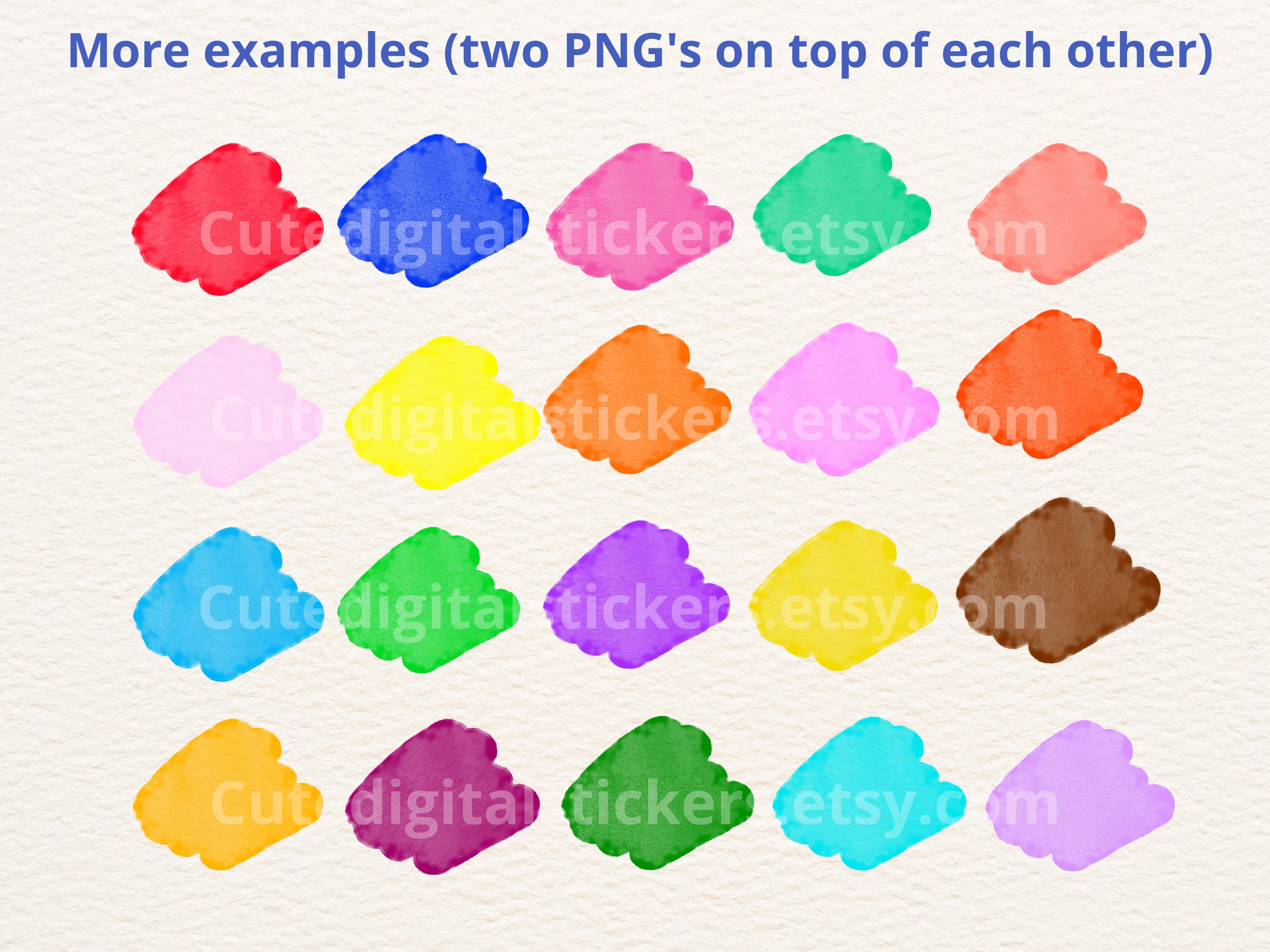 Watercolor Brush Strokes Png Clipart. Realistic Transparent Watercolour ...