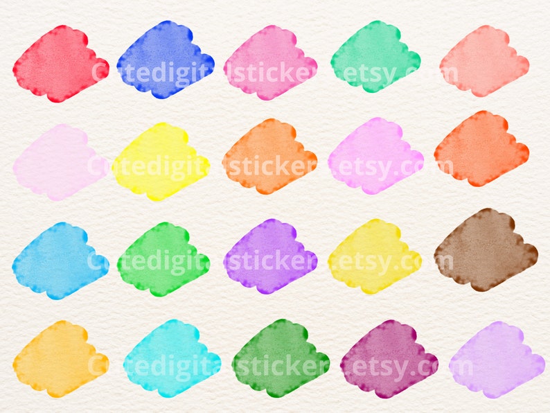 Watercolor Brush Strokes Png Clipart. Realistic Transparent Watercolour ...