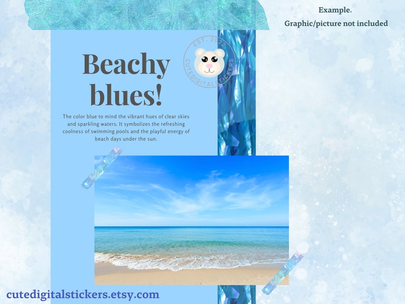 Blue Digital Washi Tape Sticker Clipart, Blue Washi Pngs, Blue Washi ...