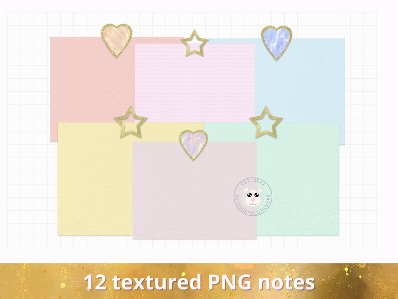 Digital Memo Pad Pastel, Paper Texture Digital Stickers, Cute Digital ...