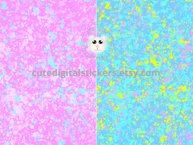Cute Pastel Paint Splatter Backgrounds. Colorful Paint Splash Digital ...