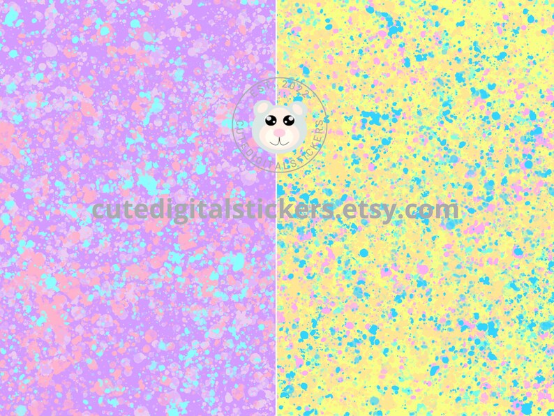 Cute Pastel Paint Splatter Backgrounds. Colorful Paint Splash Digital ...