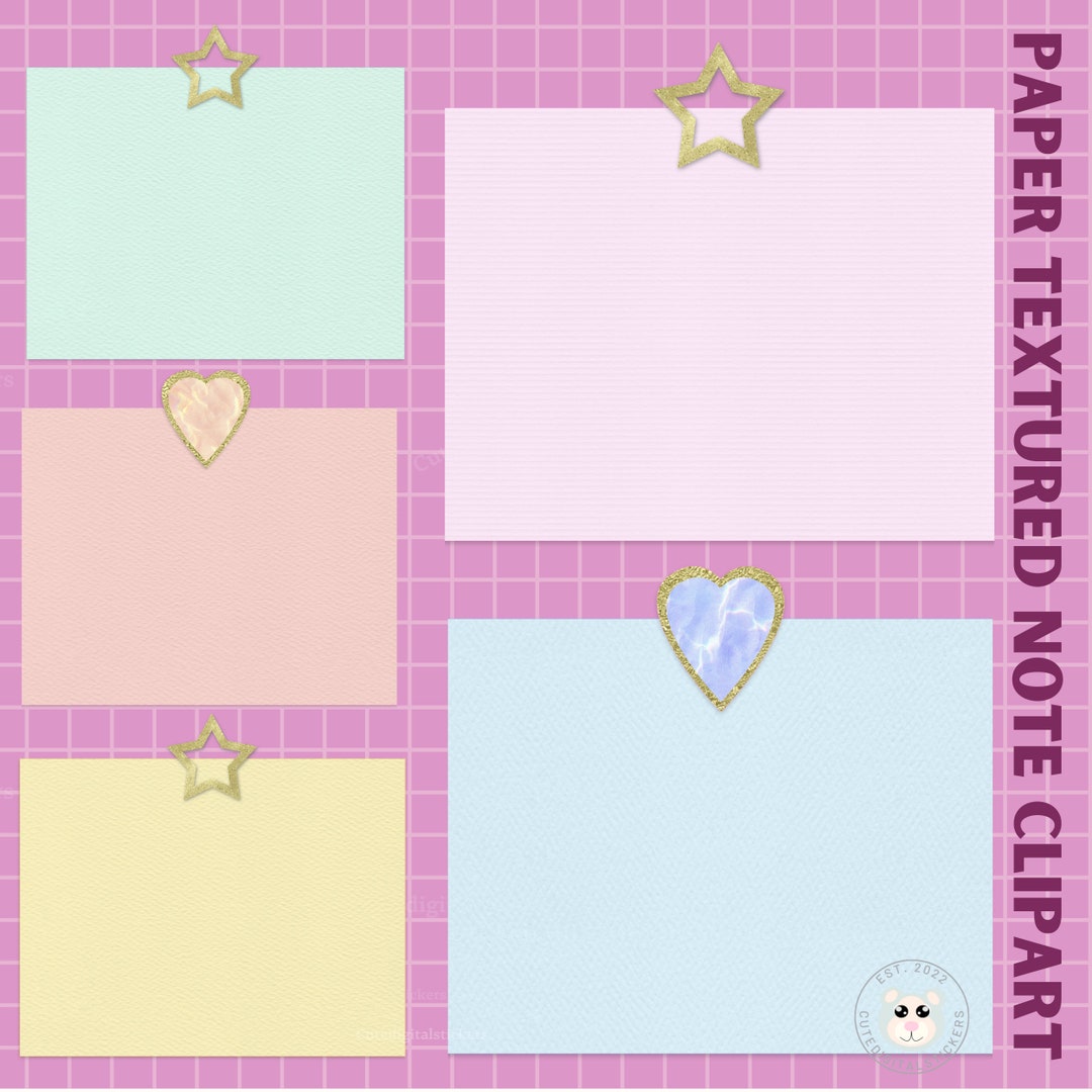 Digital Memo Pad Pastel, Paper Texture Digital Stickers, Cute Digital ...