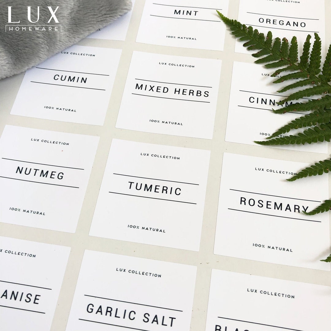 Square White Personalised Pantry Labels - Waterproof - Kitchen - Pantry ...