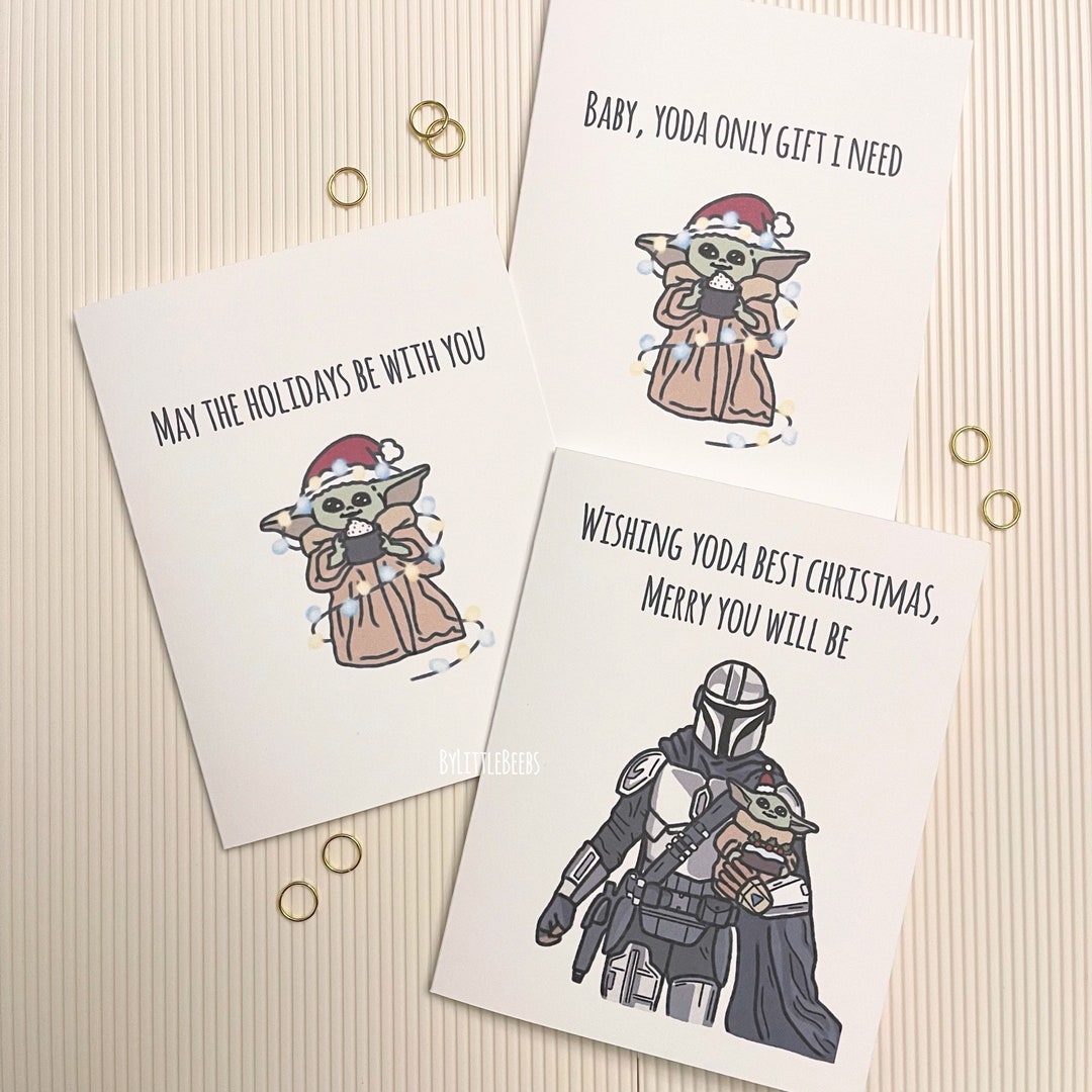 BUNDLE - Mando Christmas Card | Cute Christmas Card | Cute Greeting ...