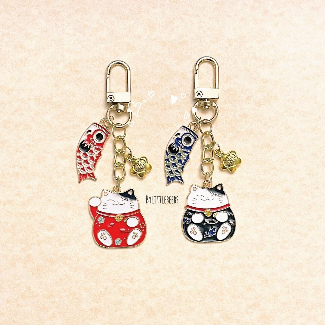 Lucky Cat Matching Keychain | Kawaii Keychain | Cute Accessories ...