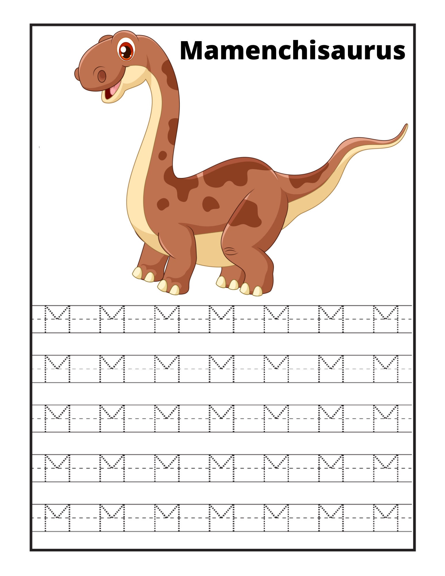 Dino Alphabet Worksheet - Etsy