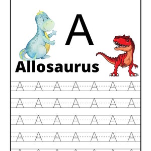Dino Alphabet Worksheet - Etsy