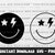 Smiley Face Rockstar Eyes SVG PNG, Smiley Face With Star and Lightning ...