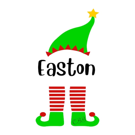 Elf SVG Elf Split Name Frame Christmas SVG Christmas Cut - Etsy