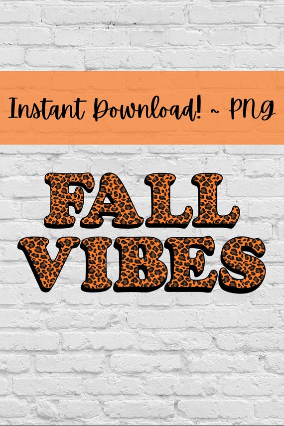 Fall Vibes Retro Leopard PNG Fall PNG Leopard PNG Fall - Etsy