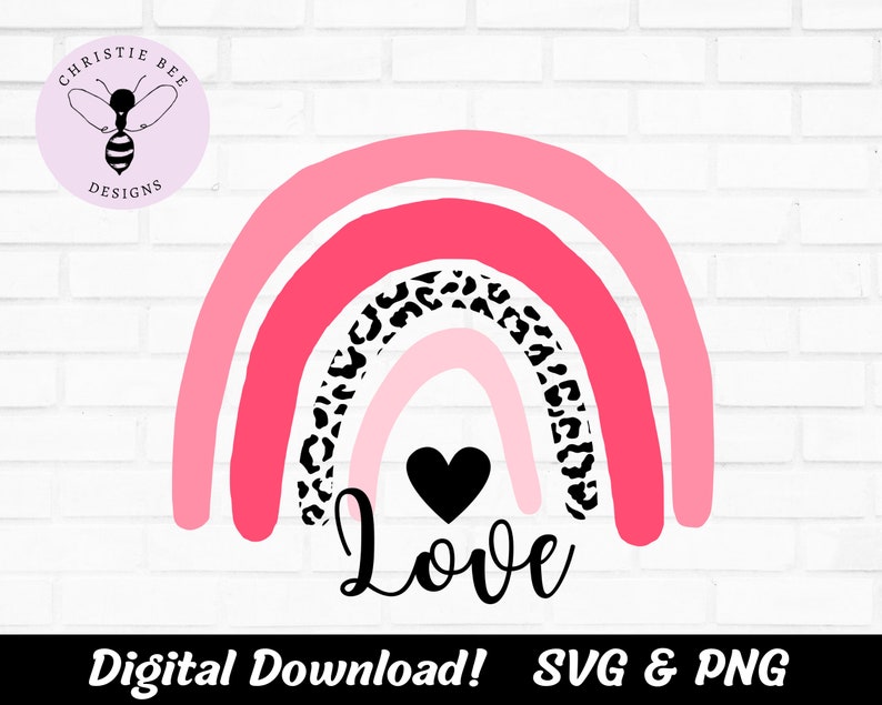 Boho Rainbow Valentine's Day SVG Love Rainbow Svg Boho | Etsy