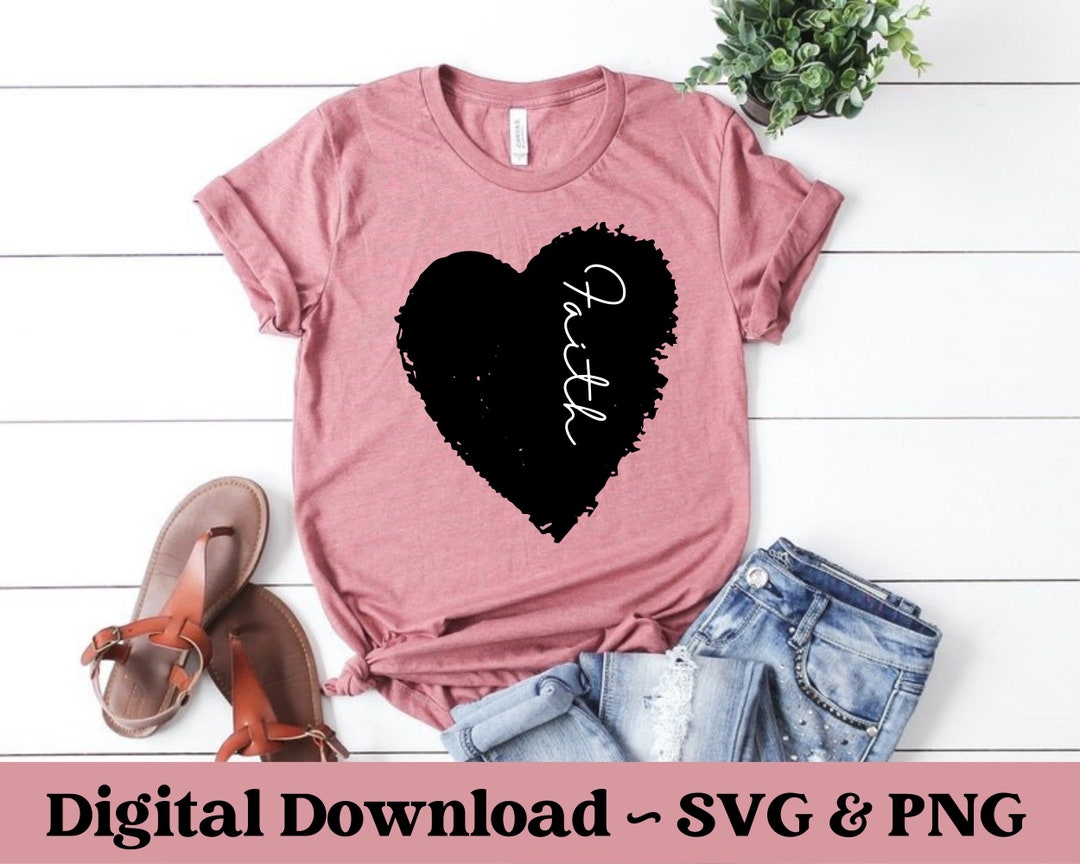 Distressed Heart With Faith SVG PNG, Christian Heart SVG, Faith Svg ...