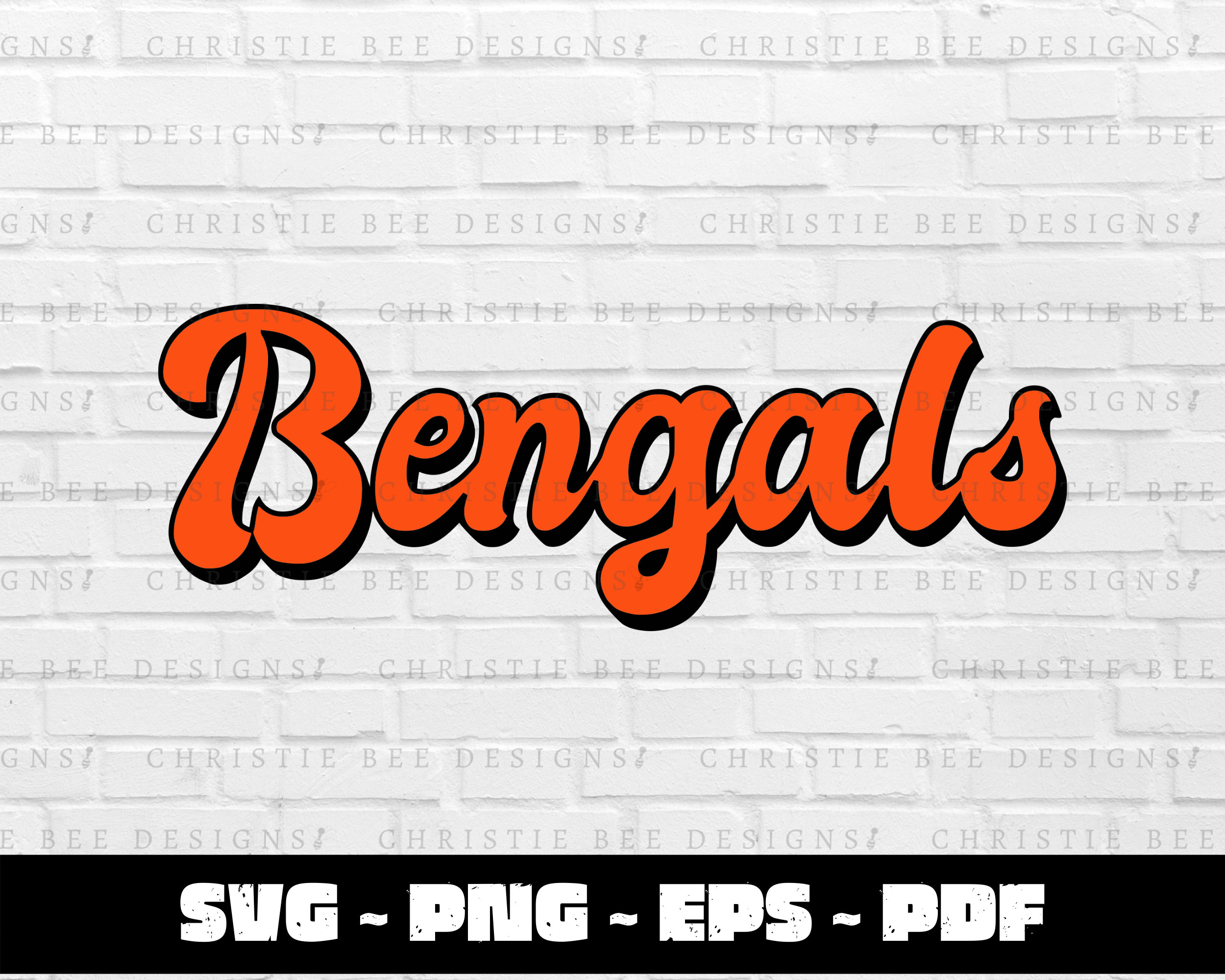 Bengals Retro Shadow Letters Svg Png Bengals Shirt Png | Etsy