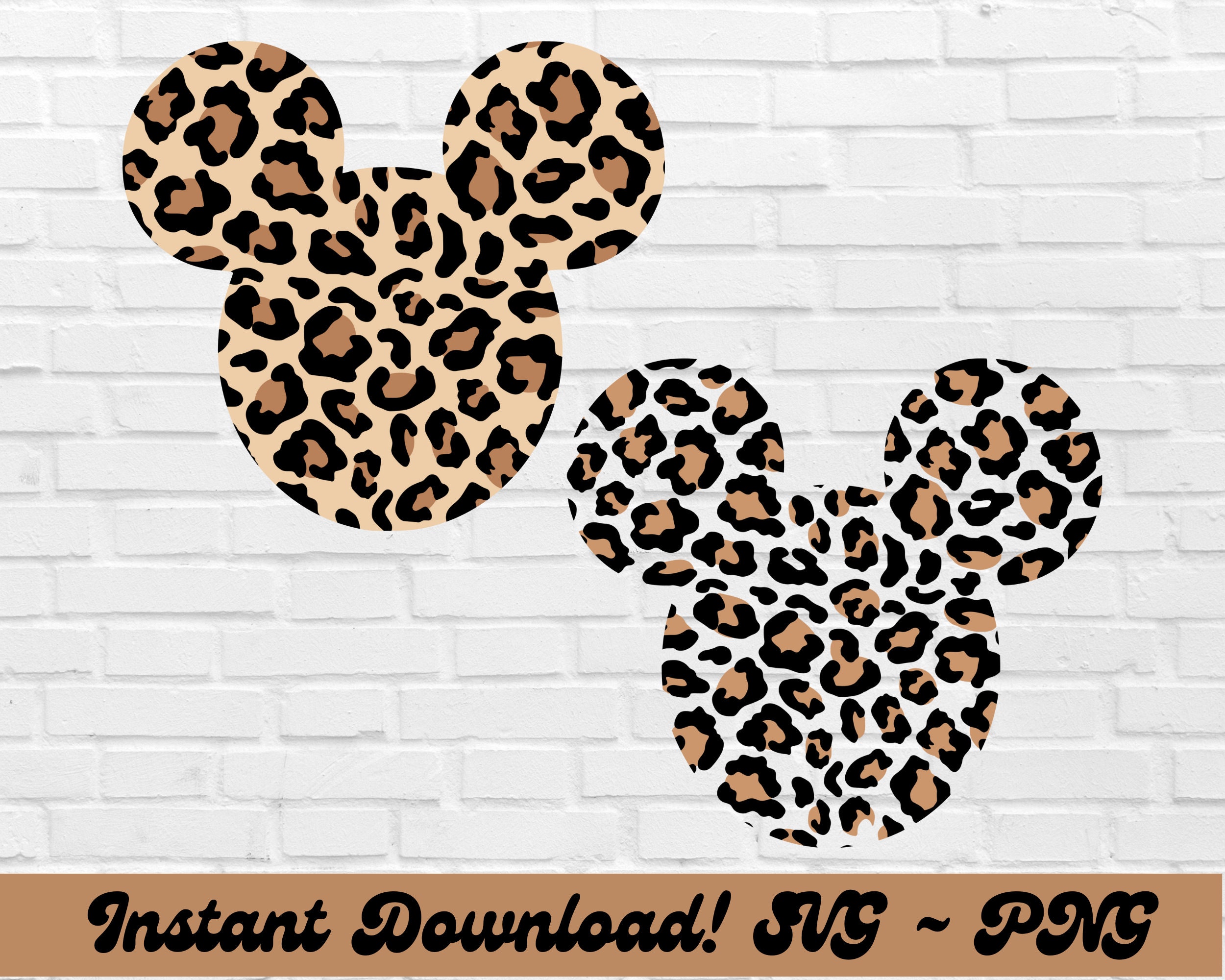 Leopard Minnie Ears PNG Bundle, Leopard Minnie Ears SVG Bundle, Leopard ...