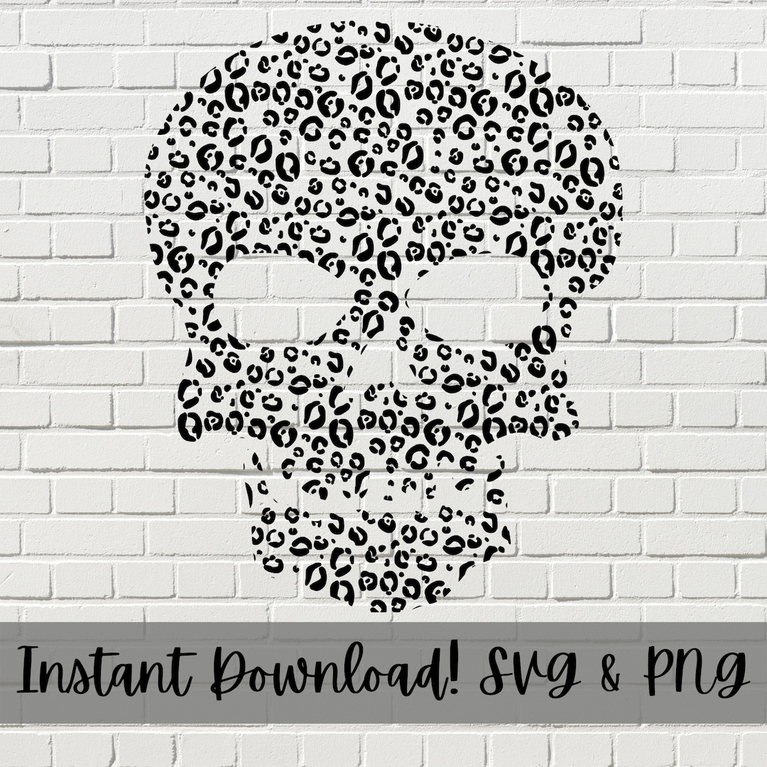 Leopard Skull SVG & PNG, Halloween SVG for Sublimation or Cut File - Etsy