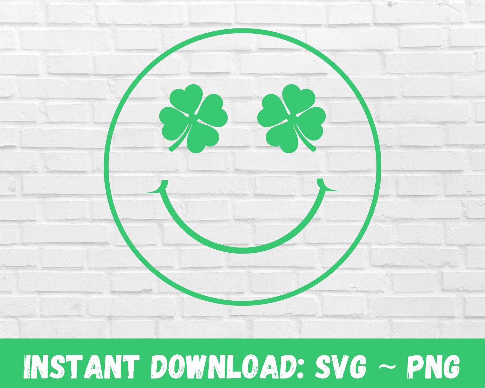 Smiley Face With Clover Shamrock Eyes Svg Leopard Smiley Face - Etsy