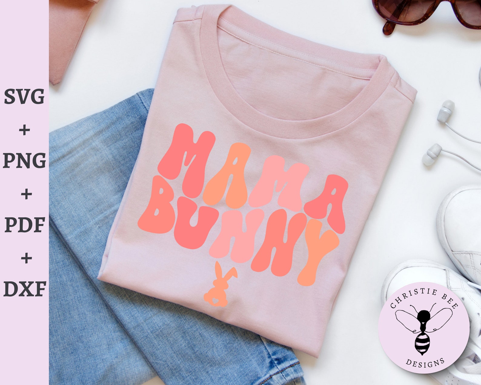 Mama Bunny Retro SVG, Easter Mama Svg, Backwards Bunny Svg, Png, Dxf ...