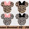Leopard Print Minnie Mouse Head With Flower Crown DIGITAL DOWNLOAD PNG ...