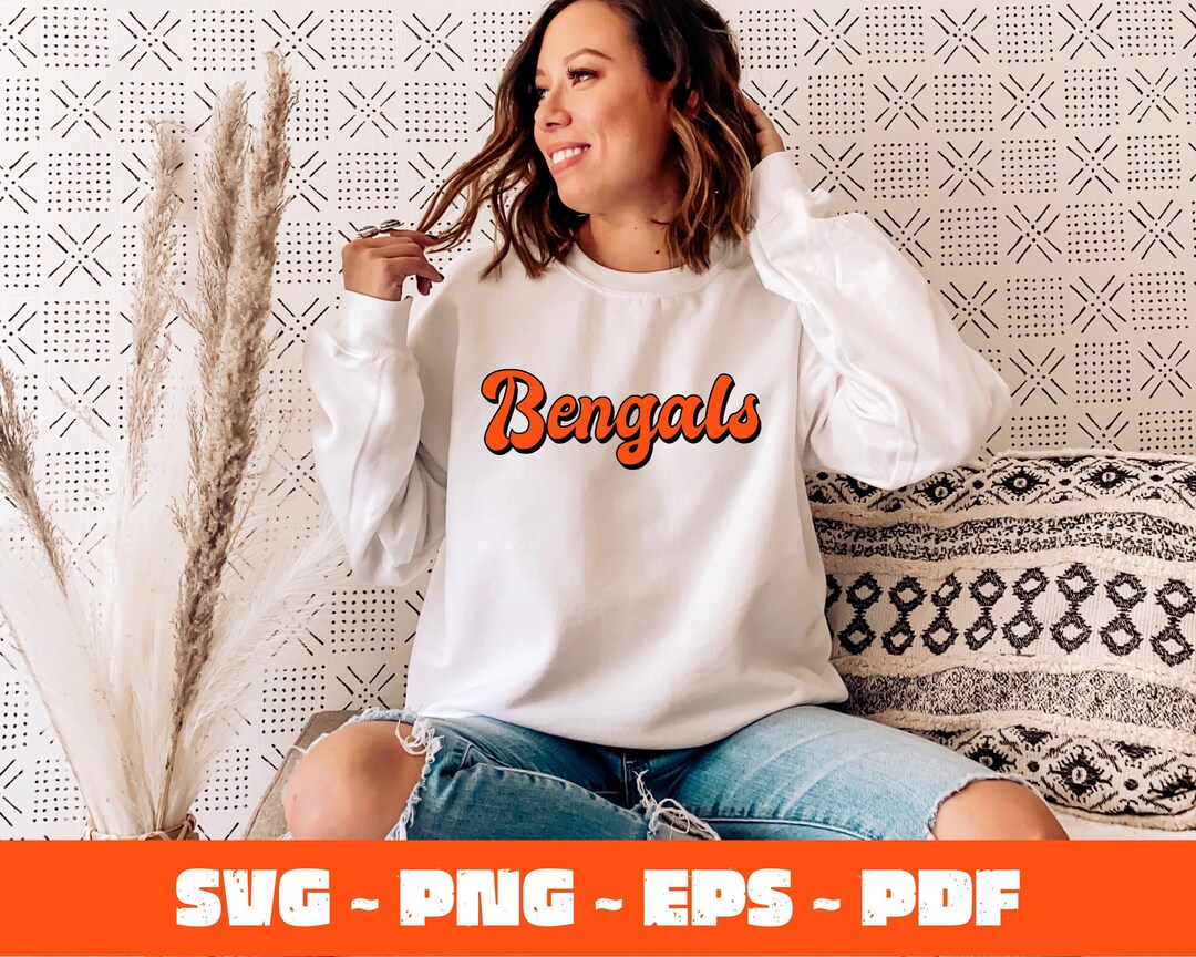 Bengals Retro Shadow Letters Svg Png, Bengals Shirt Png, Simple Bengals ...