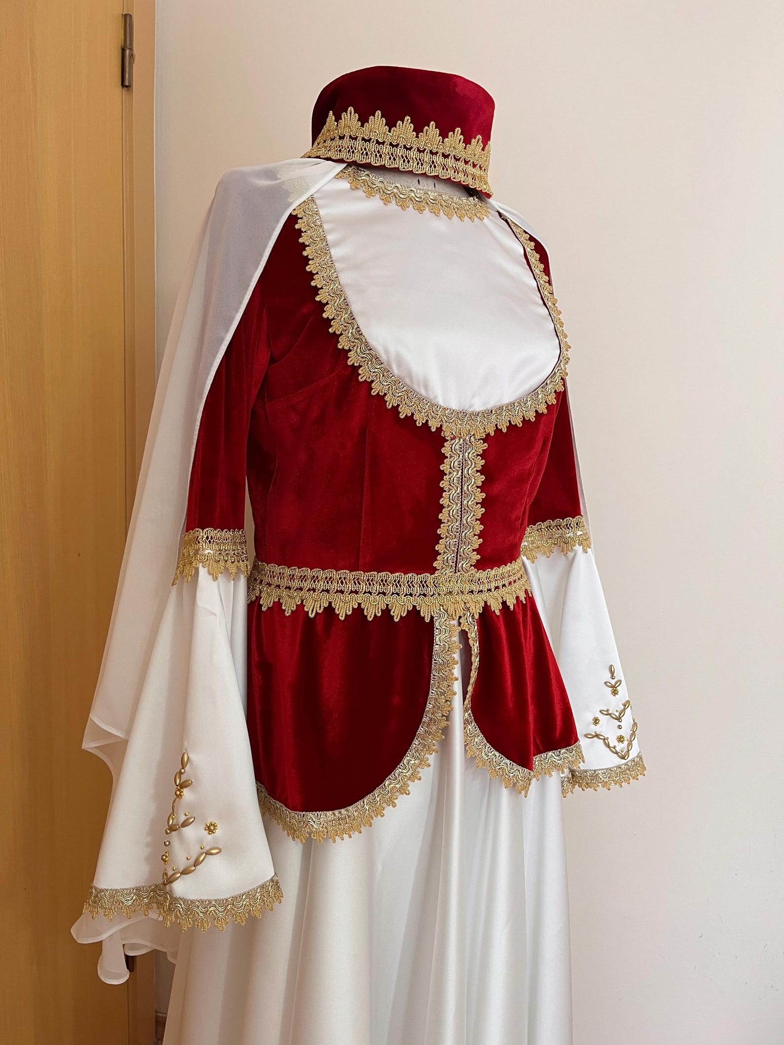 Handmade Azeri Dance Costume: Velvet Blouse, Flared Skirt, Hat & Scarf ...