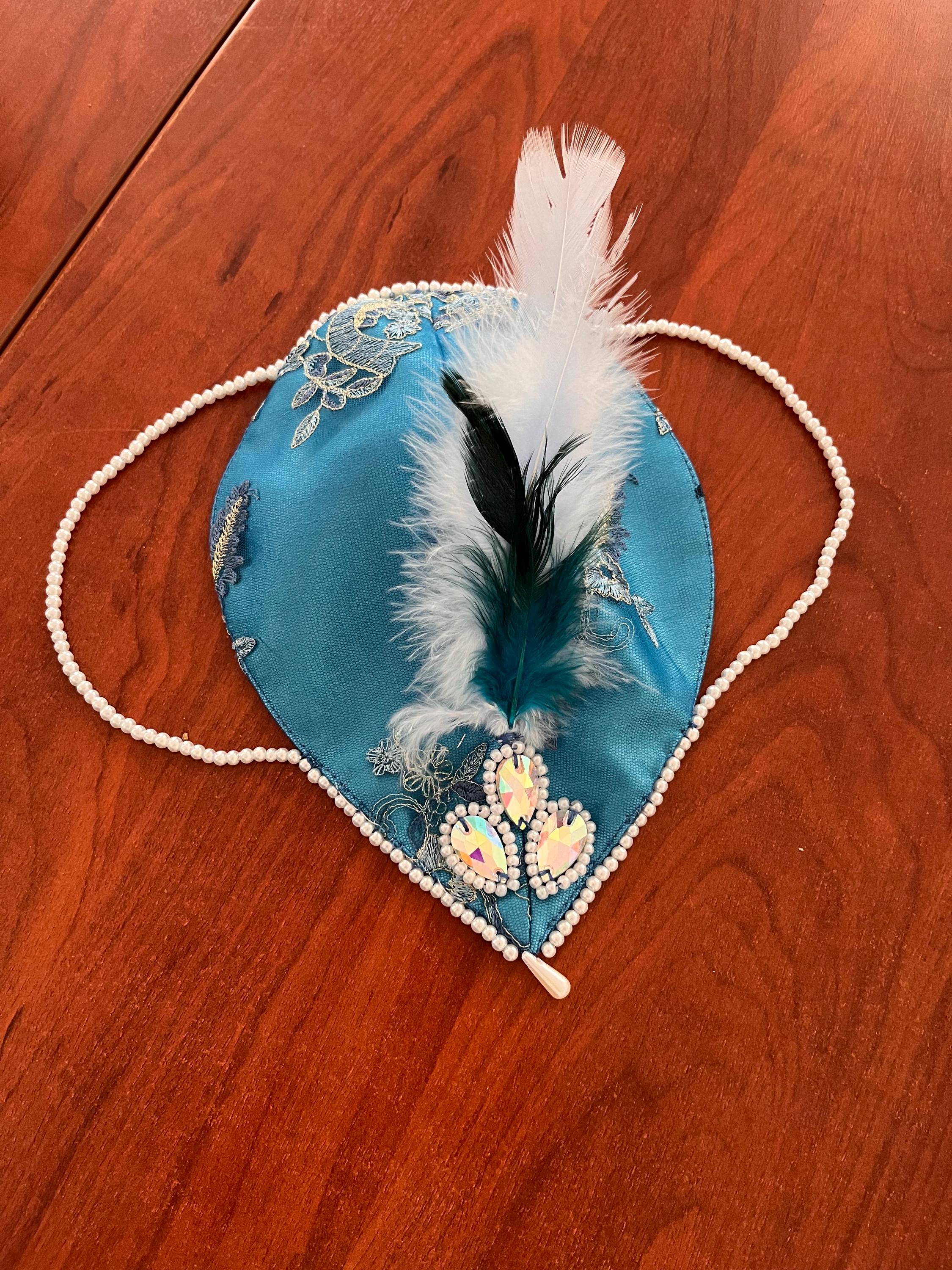 Persian Dance Headpiece: Handmade Feather & Jewel Costume Hat - Etsy