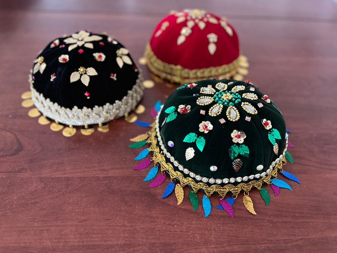 Embroidered Persian Hat: Traditional Gilani Costume, Nowruz, Yalda - Etsy