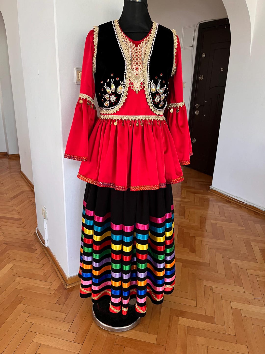 Handmade Rashti Costume: Persian Dress With Velvet Vest - Etsy