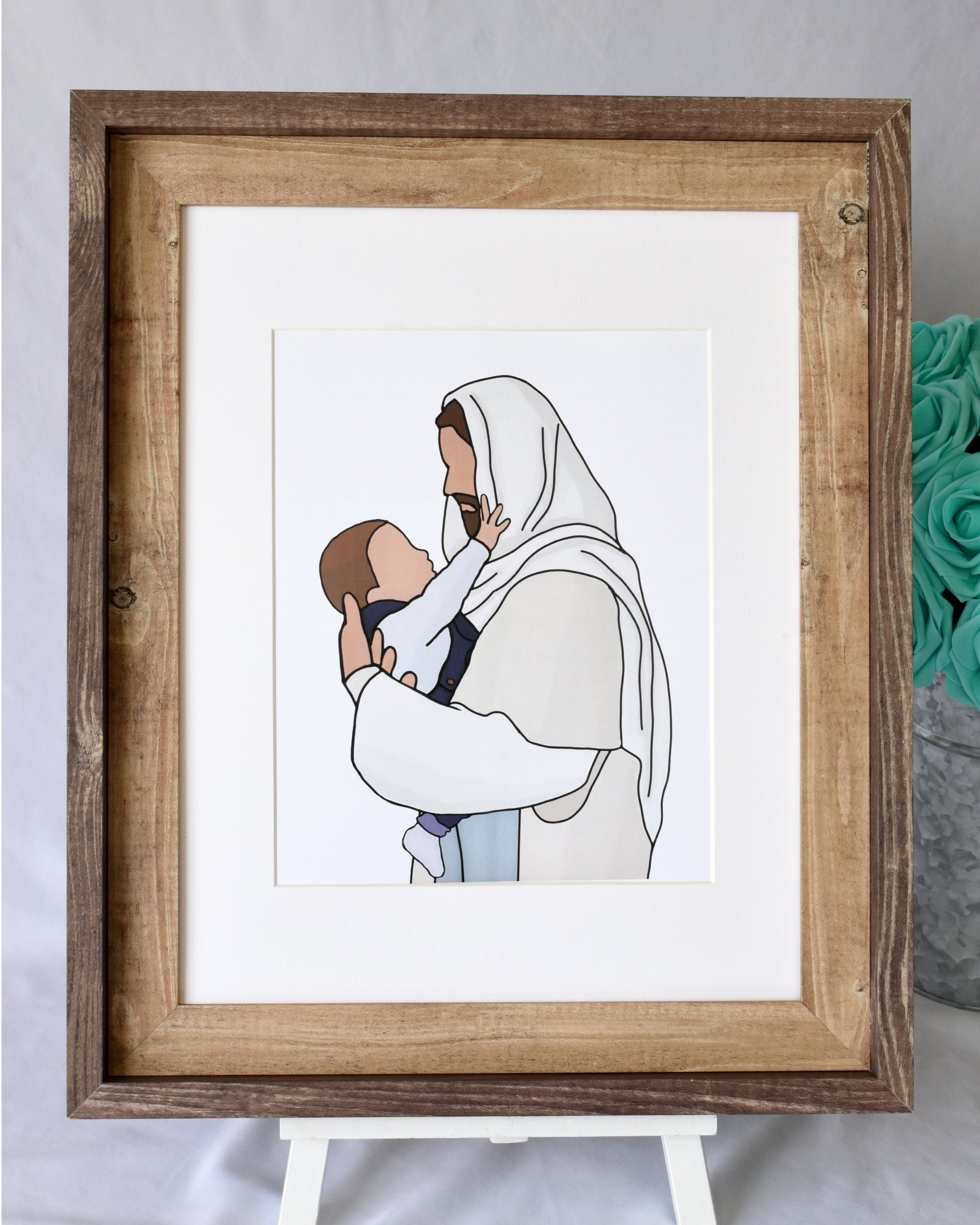 Baby Held by Jesus I Am a Child of God Grief Gift Jesus Portrait ...